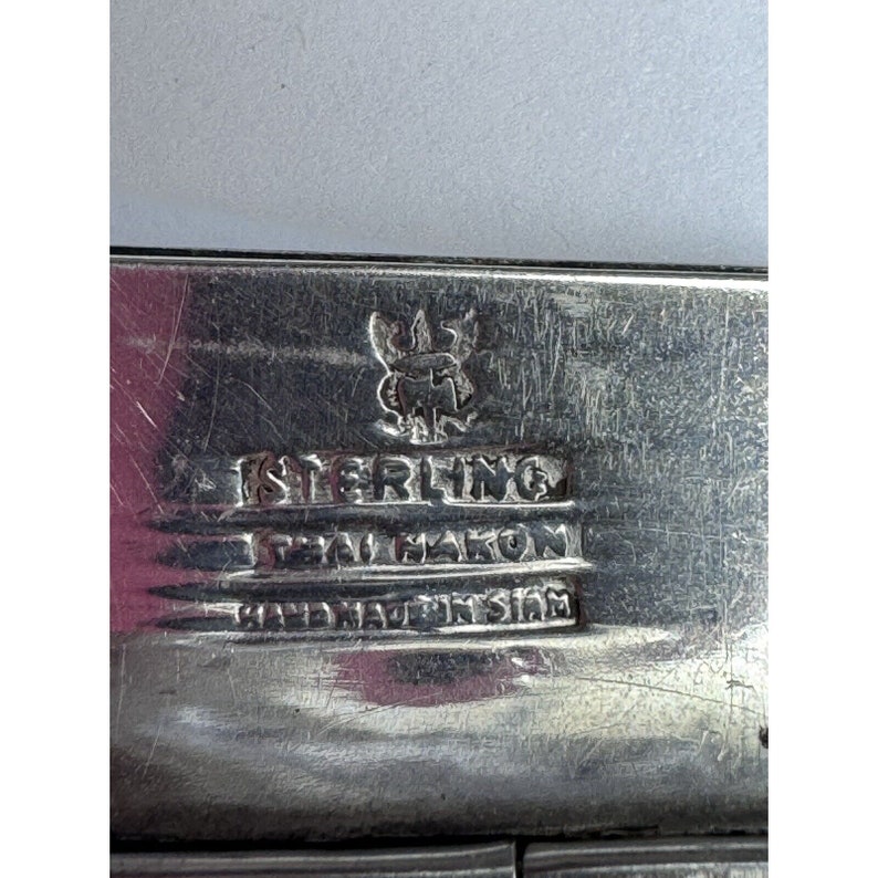 Vintage Siam Niello Solid Sterling Silver 925 Dancer Panel Bracelet 6” Handmade - Etsy