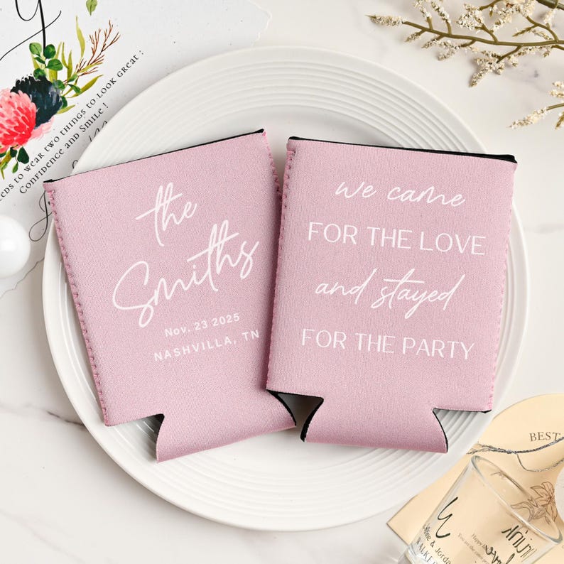 Personalized Wedding Can Coolers – Custom Neoprene Beer Huggers - Etsy