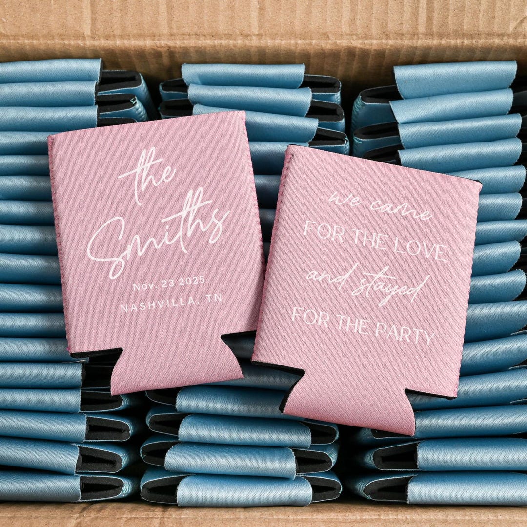 Personalized Wedding Can Coolers – Custom Neoprene Beer Huggers - Etsy