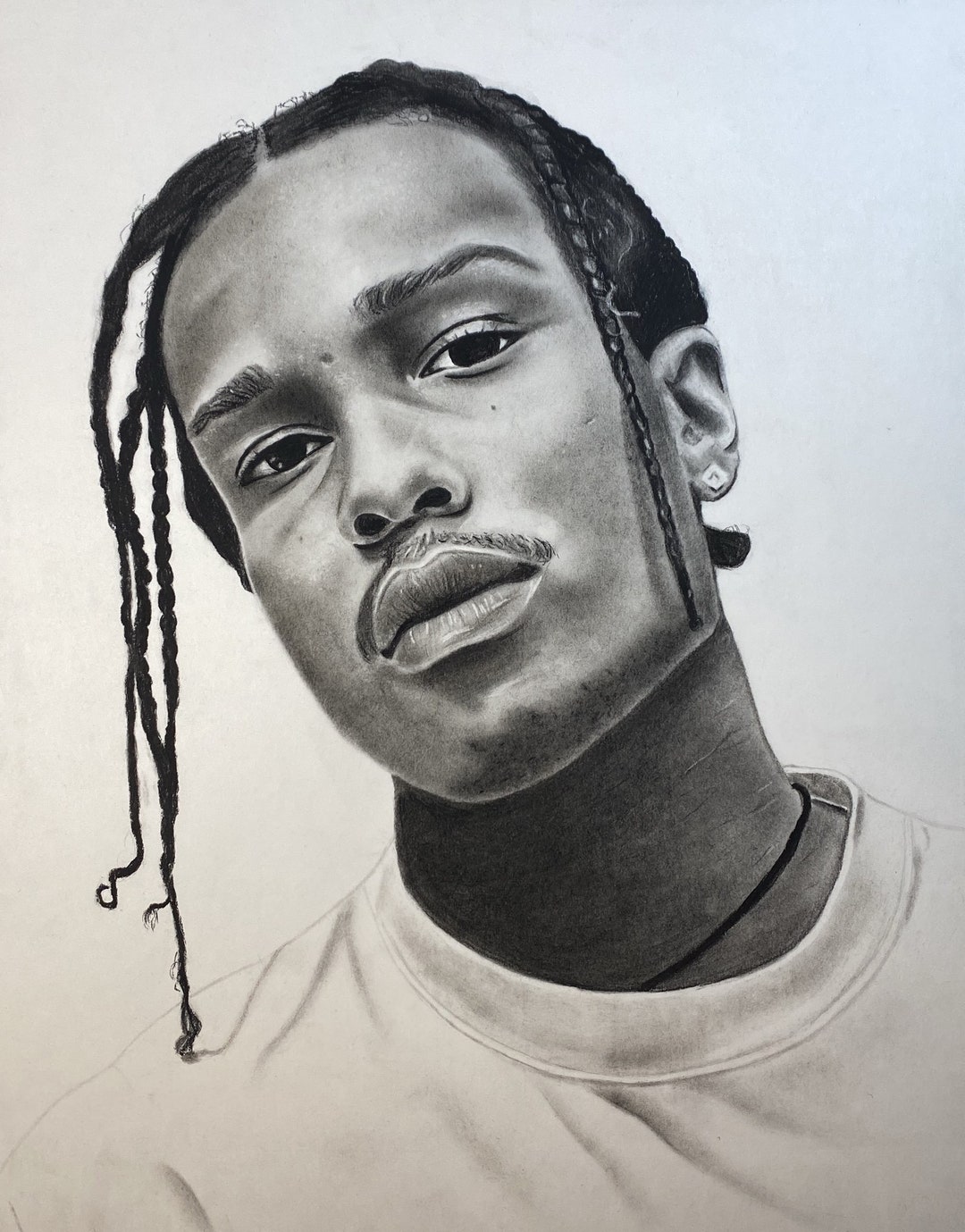 Hand Drawn ASAP Rocky Charcoal Portrait - Etsy