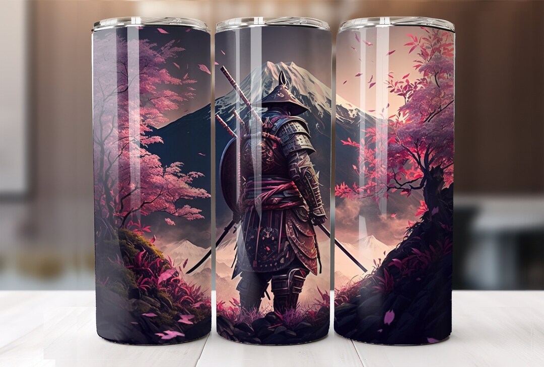 Samurai: Japan Warrior Cherry Tree Mount Fiji - Sublimation Tumbler ...