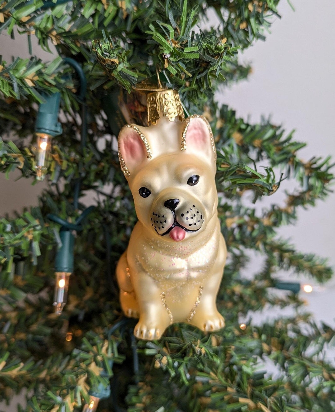 French Bulldog Glass Old World Christmas Ornament, Frenchie Ornament ...