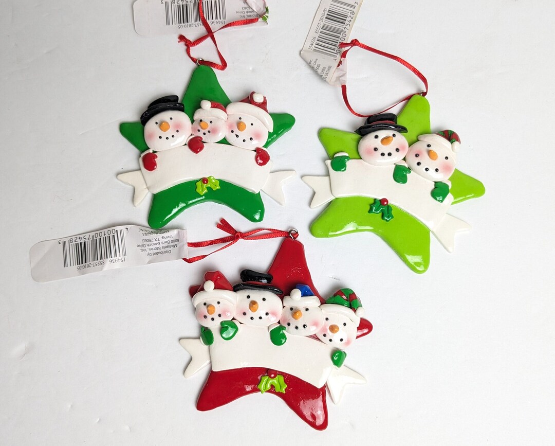 New Snowman Star Christmas Ornaments - Etsy