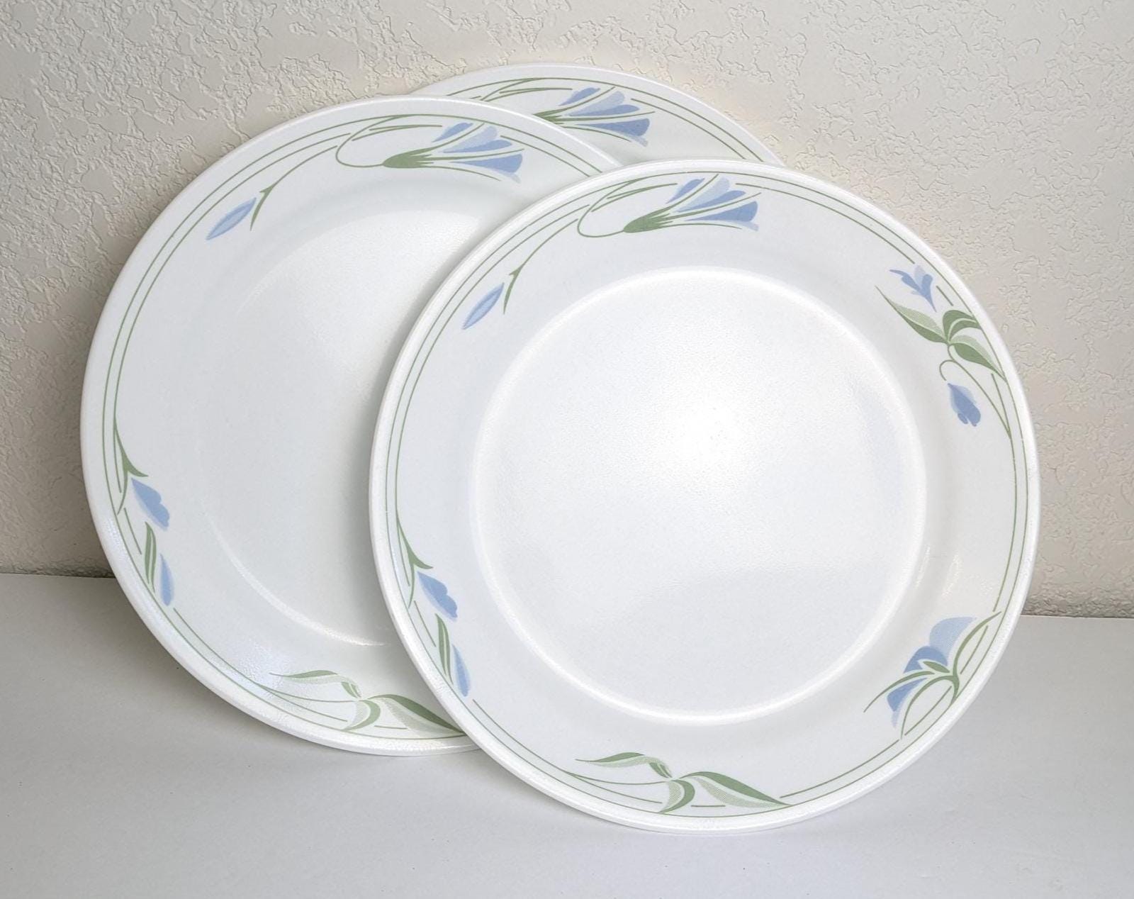 Blue Wreath Corelle 10.25" Dinner Plates, Vintage Blue Wreath Dinner ...