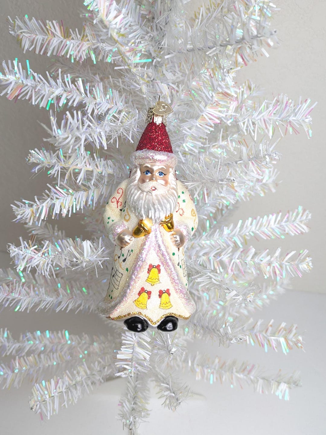 Bell Ringer Santa RARE Glass Hand-painted Old World Christmas Ornament ...