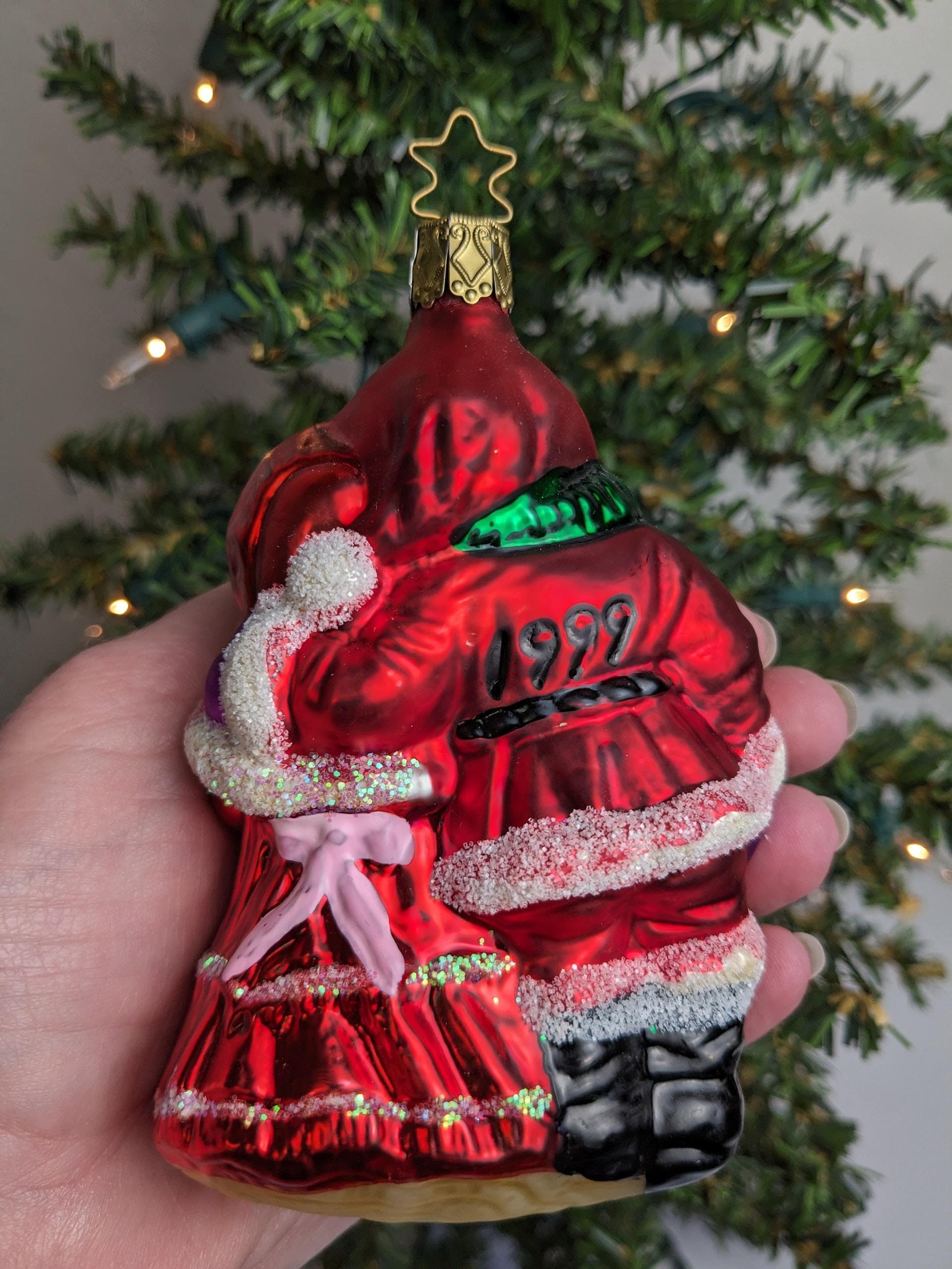 Vintage 1999 Inge Glas Santa & Mrs. Claus Glass Christmas Ornament ...