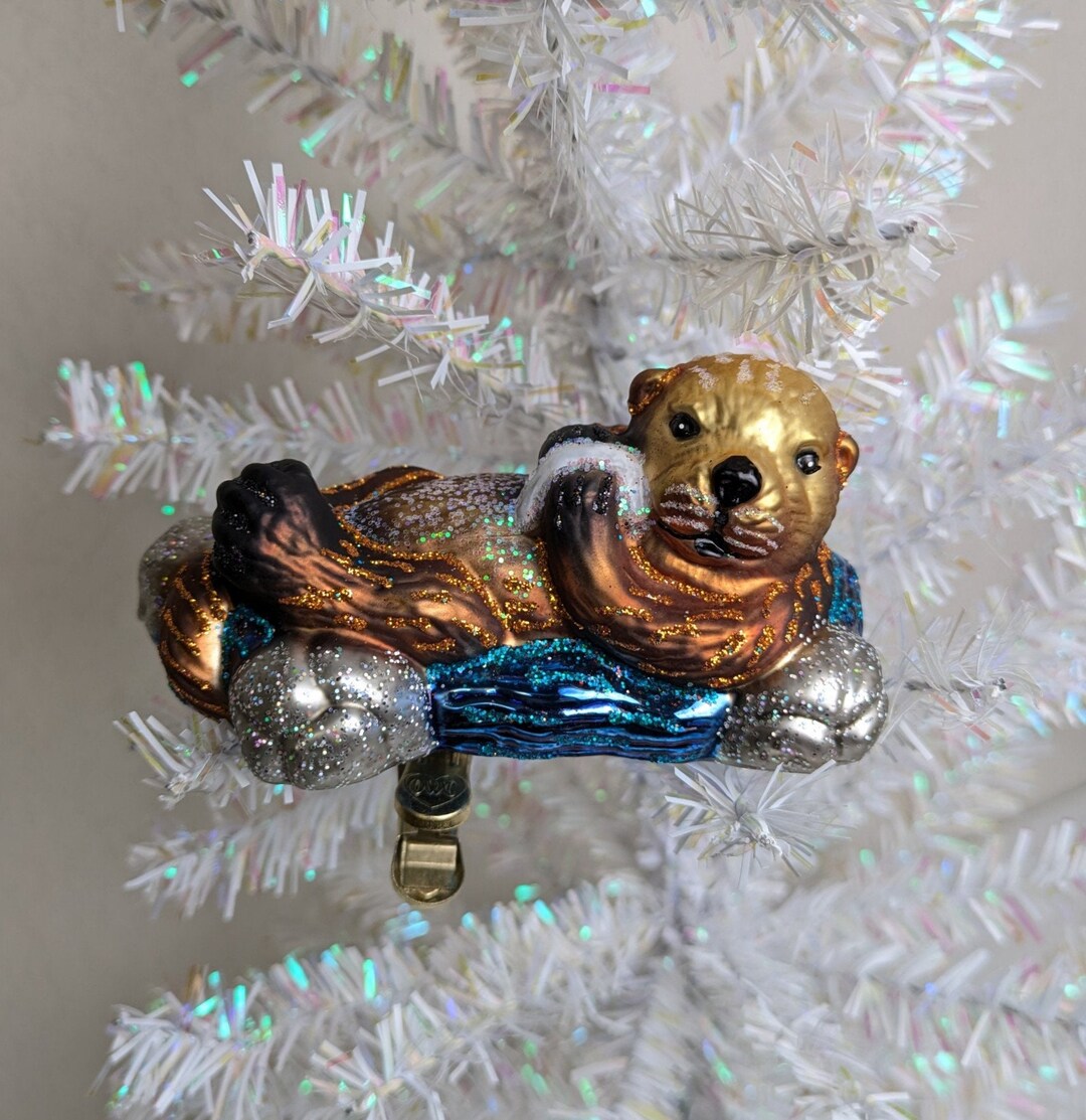 Floating Sea Otter Glass Clip Old World Christmas Ornament - Etsy