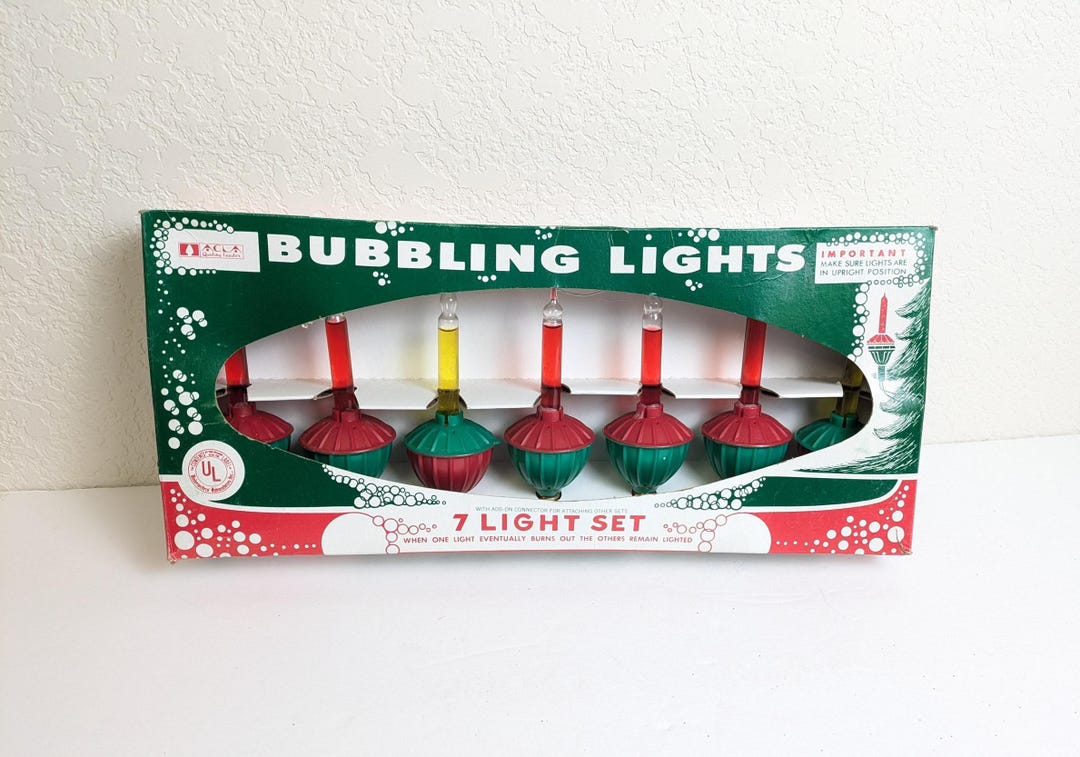 Vintage ACLA Christmas Bubble Lights, Christmas 7 Bubble Light Set ...