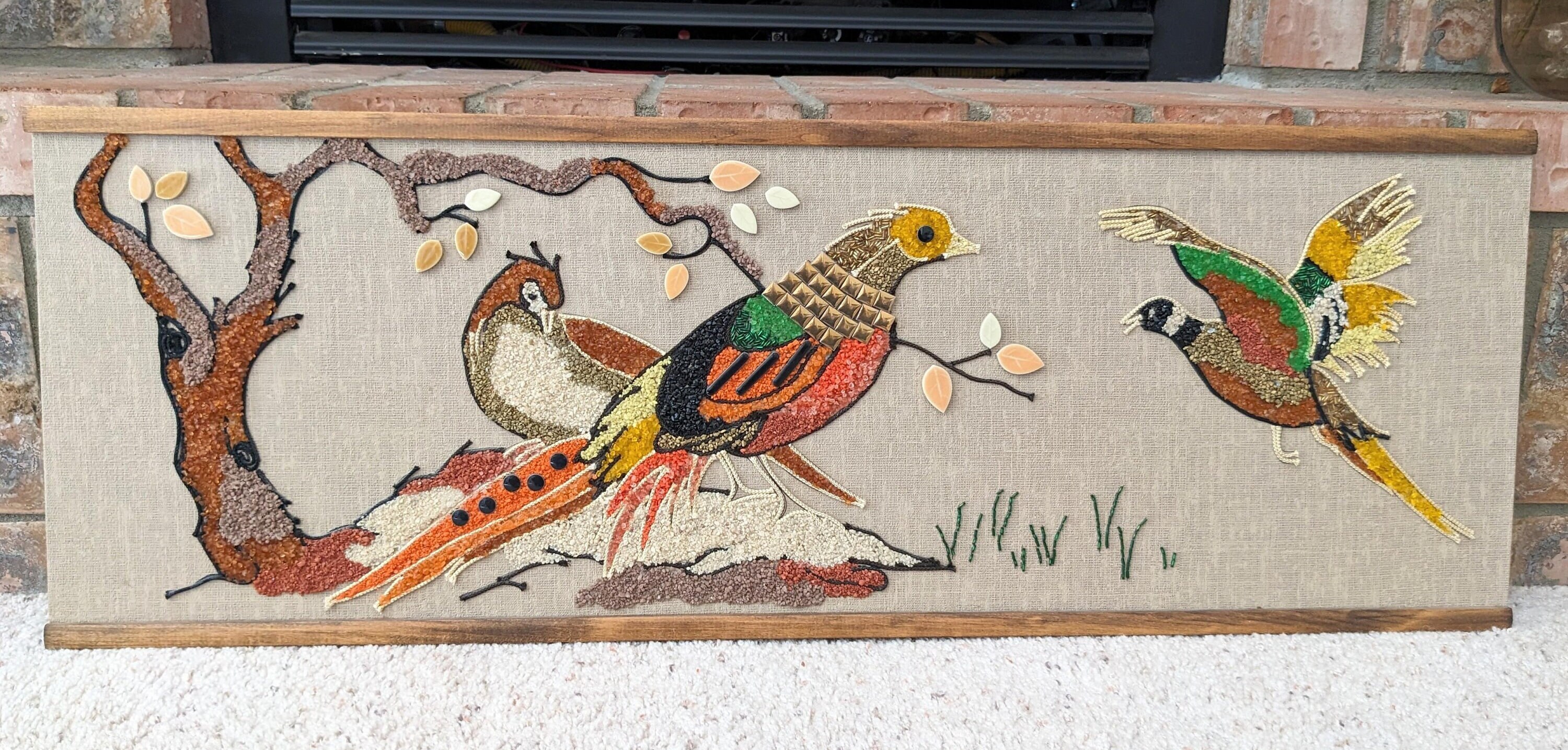 Gravel Art, Vintage MCM Gravel Pebble Art, Pheasant Gravel Art FREE ...