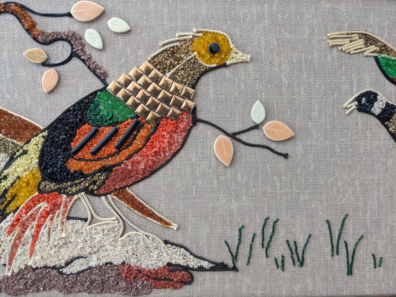 Gravel Art, Vintage MCM Gravel Pebble Art, Pheasant Gravel Art FREE ...