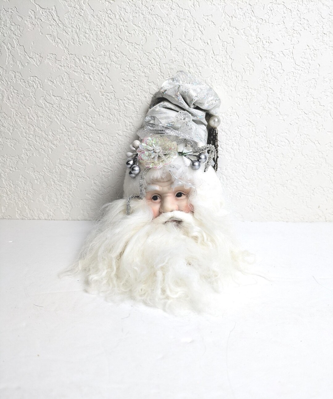 Vintage Large Santa Head Christmas Ornament, Father Christmas Ornament ...
