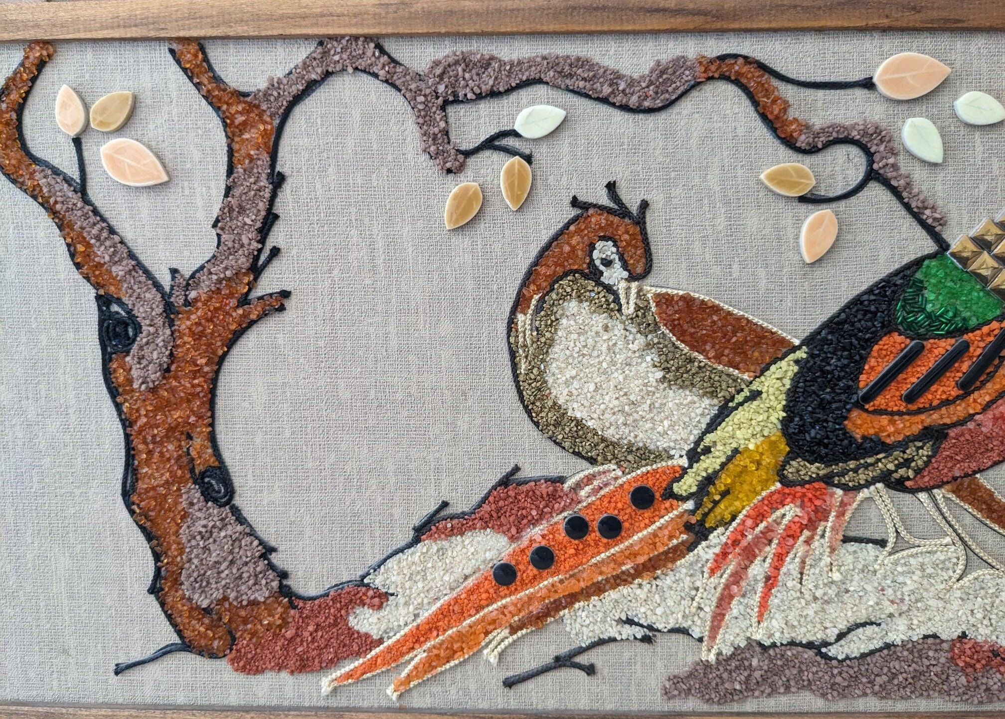 Gravel Art, Vintage MCM Gravel Pebble Art, Pheasant Gravel Art FREE ...