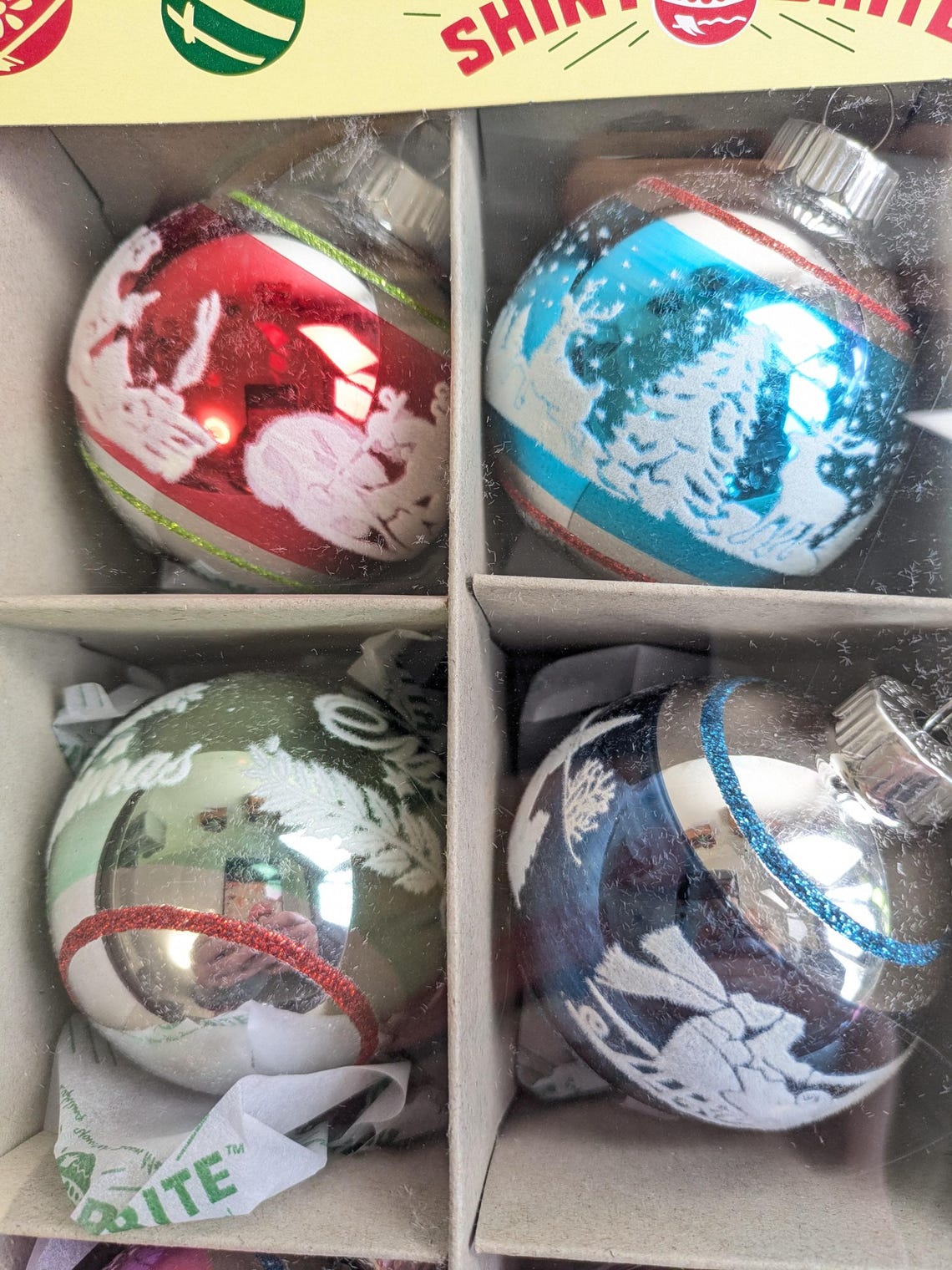 Shiny Brite Christopher Radko CLASSIC FLOCKED Vintage Inspired ...