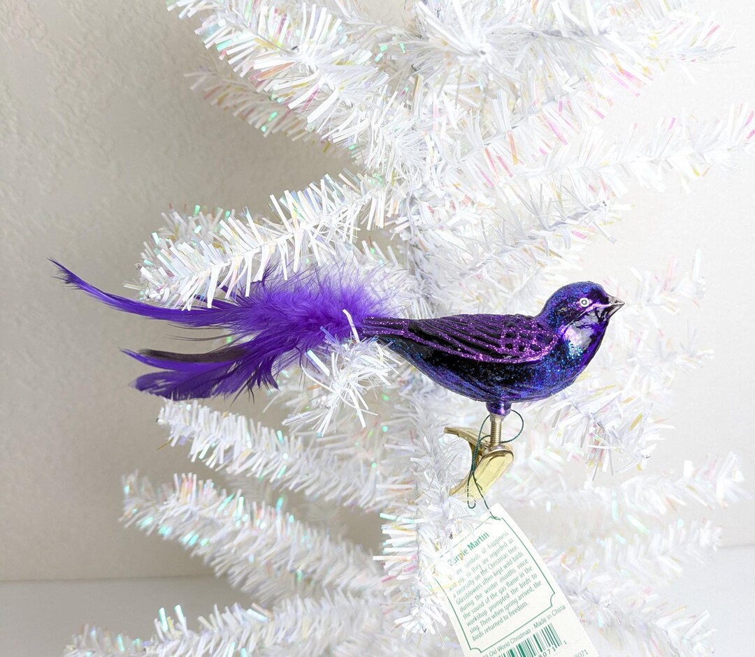 Purple Martin Clip on Glass Old World Christmas Ornament, Purple Bird ...