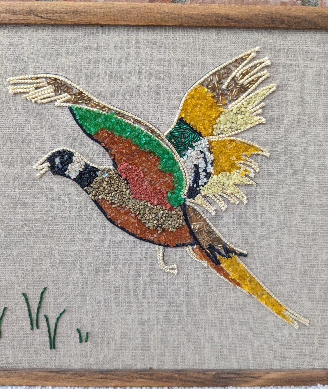 Gravel Art, Vintage MCM Gravel Pebble Art, Pheasant Gravel Art FREE ...