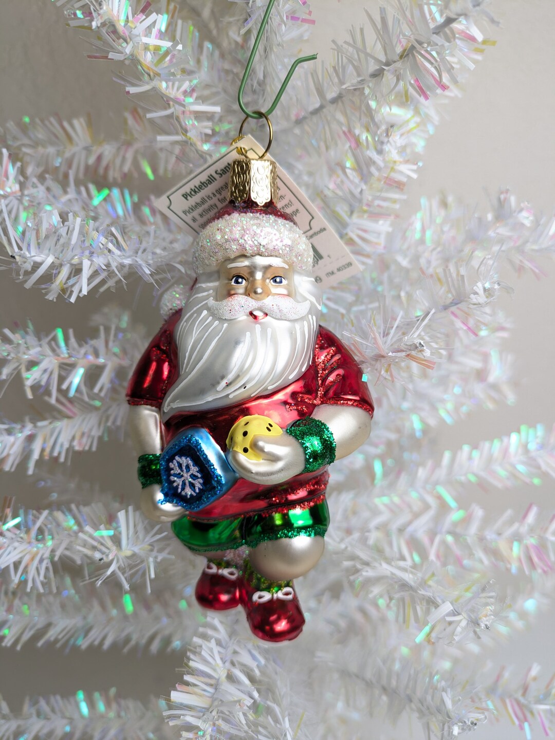 Pickleball Santa Glass Old World Christmas Ornament - Etsy
