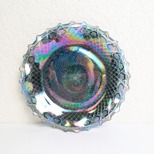 Blue Carnival Glass - Etsy
