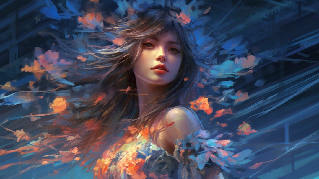 Ethereal Grace - Beautiful Anime Waifu Style Isometric Art #1 - Etsy