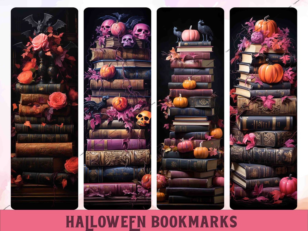 Spooky Halloween Bookmarks PNG Printable Bookmarks Bundle - Etsy