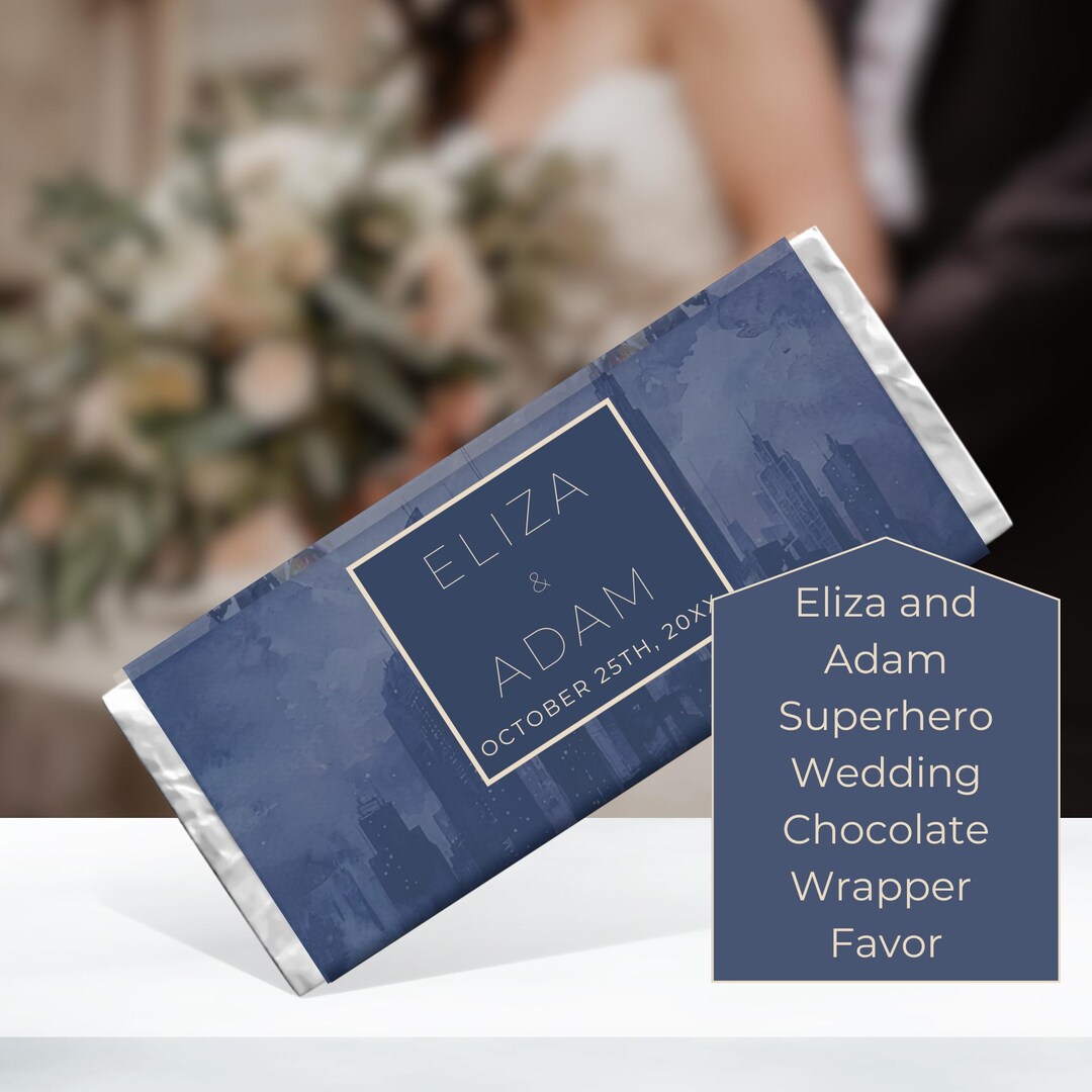 Wedding Chocolate Wrapper Favor, Personalized Wedding Wrapper, Instant ...