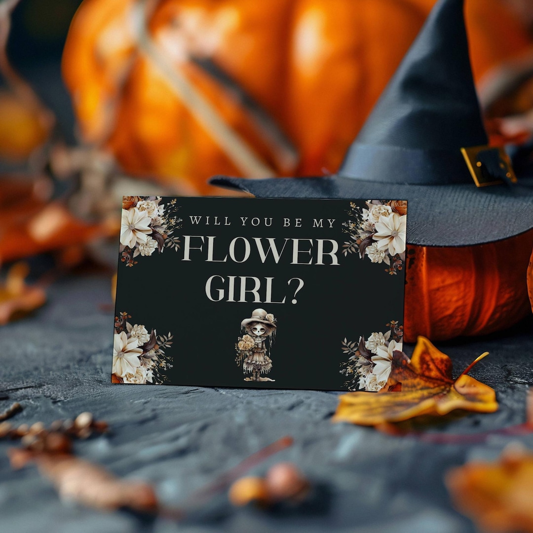 Gothic Flower Girl Proposal Template, Digital Download Proposal Card ...