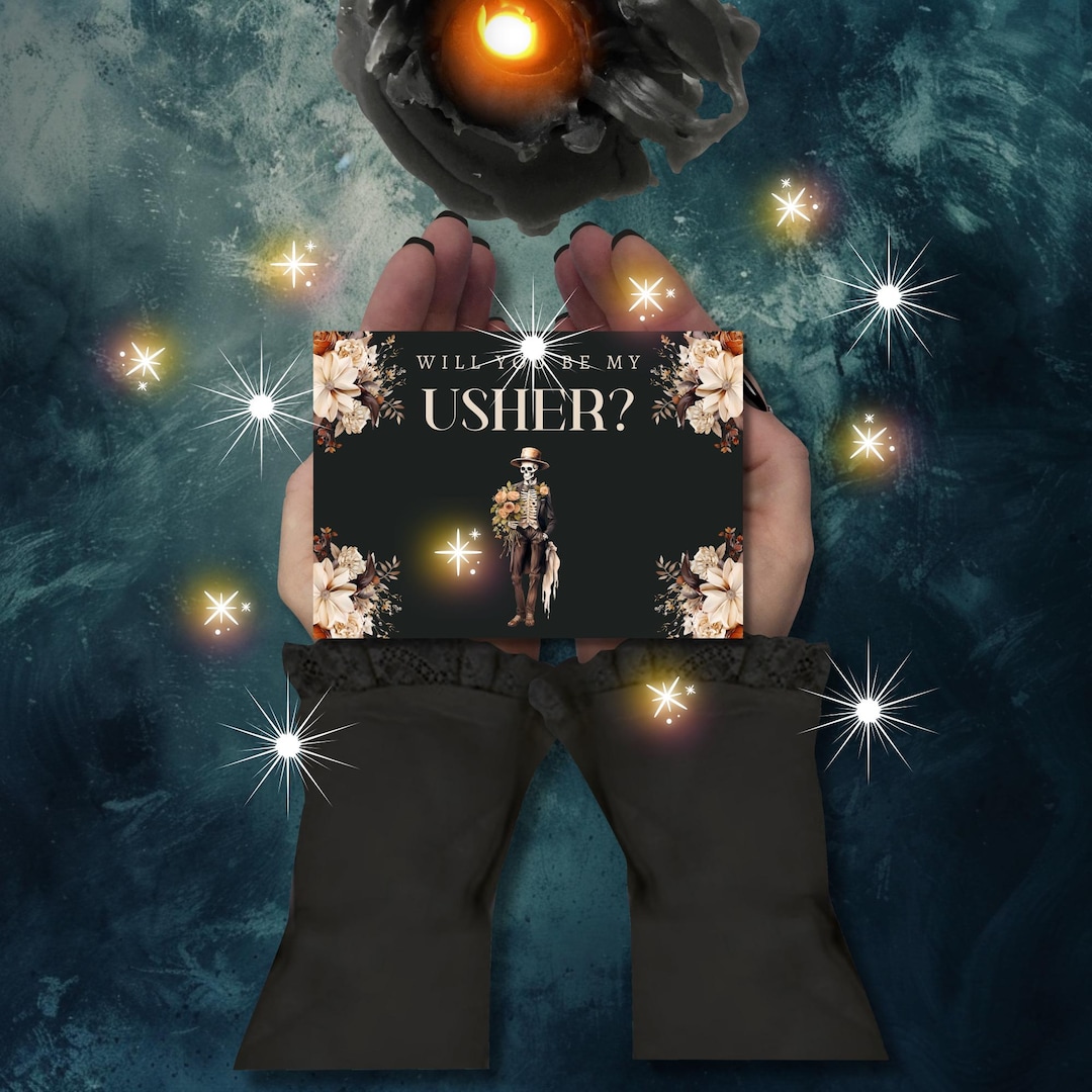 Printable Gothic Usher Proposal Card, Instant Download Halloween "will ...