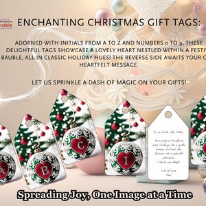 36 Printable Christmas Gift Tags Personalized Initials & Numbers A-Z 0 ...