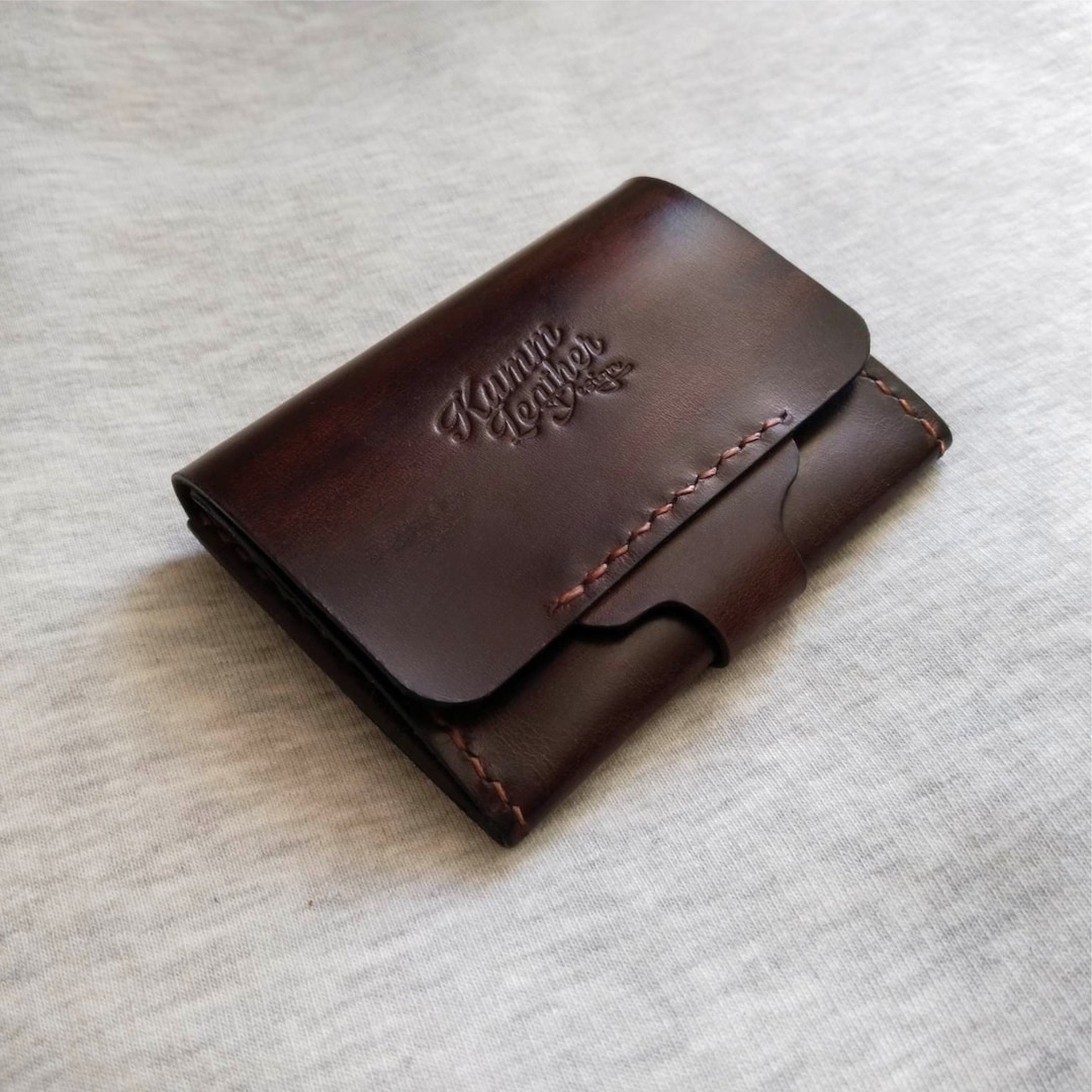 Dark Brown Leather Wallet / for Men Wallet / Premium Genuine Leather ...