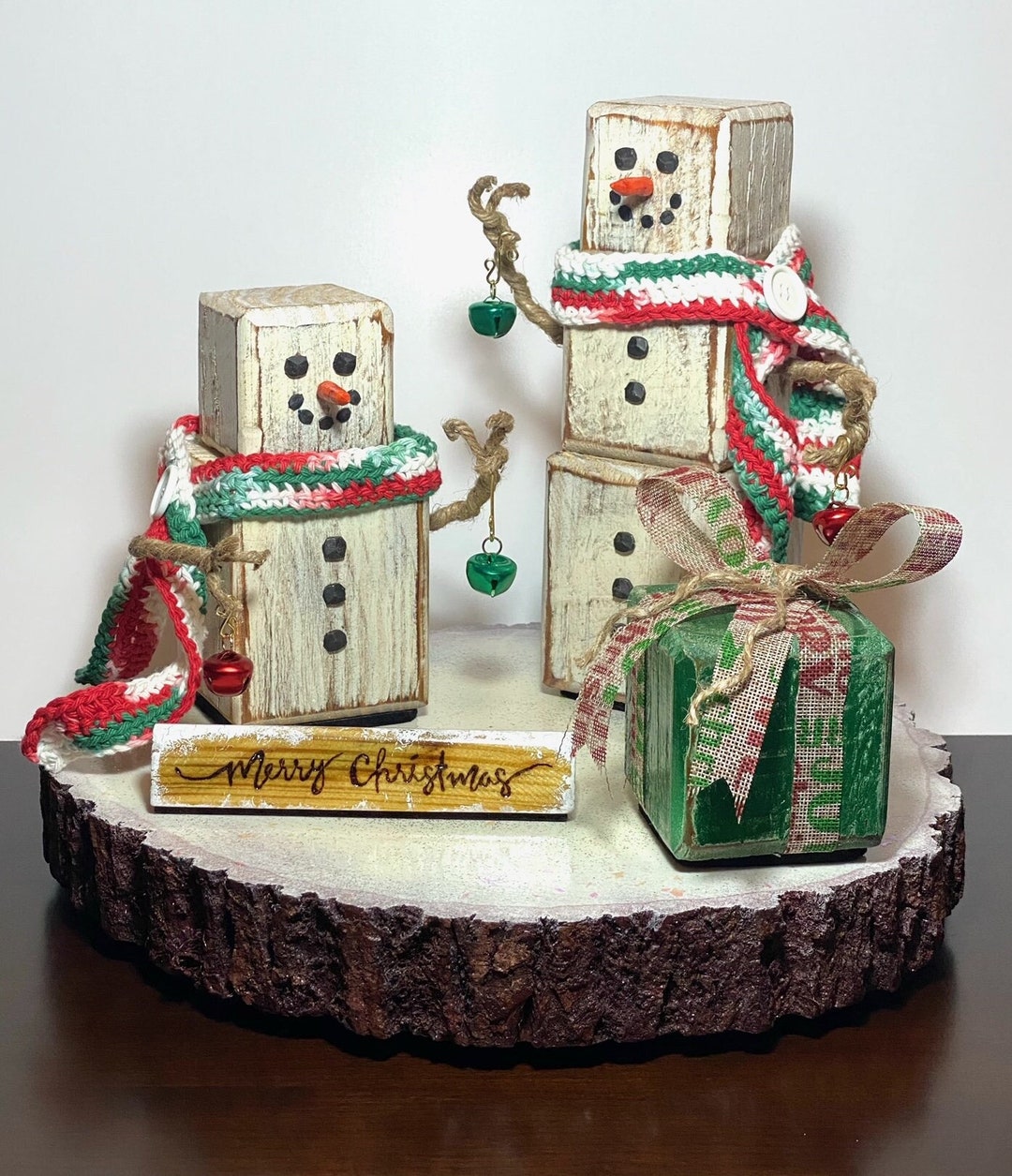 Wooden Snowmen Centerpiece/decor rustic/farm Style, Handcrafted, Hand ...
