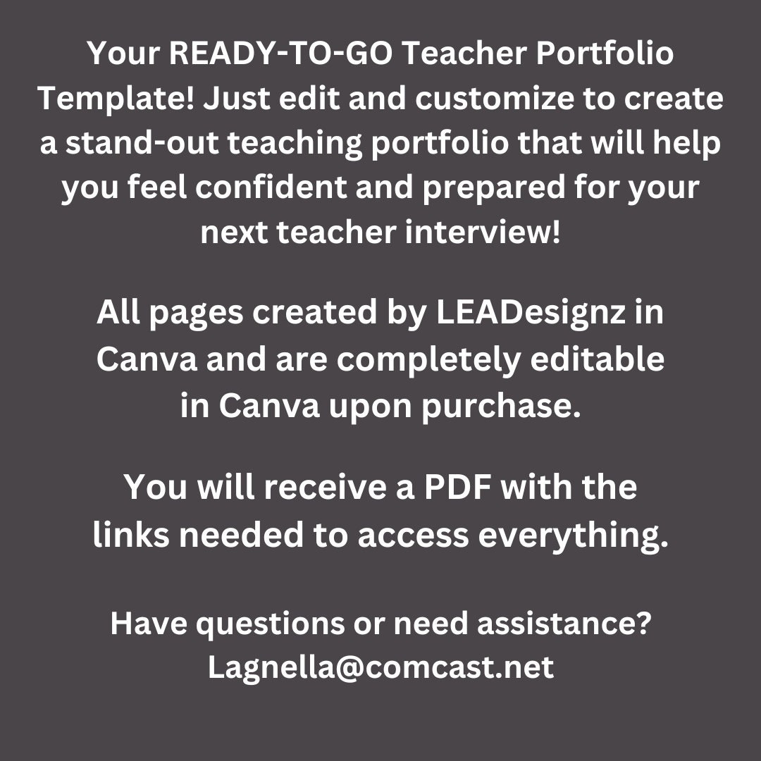 Student Teacher Portfolio Template/new Teacher/education - Etsy UK