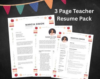 Teacher Resume Pack Template/new Teacher/education Major/teacher ...