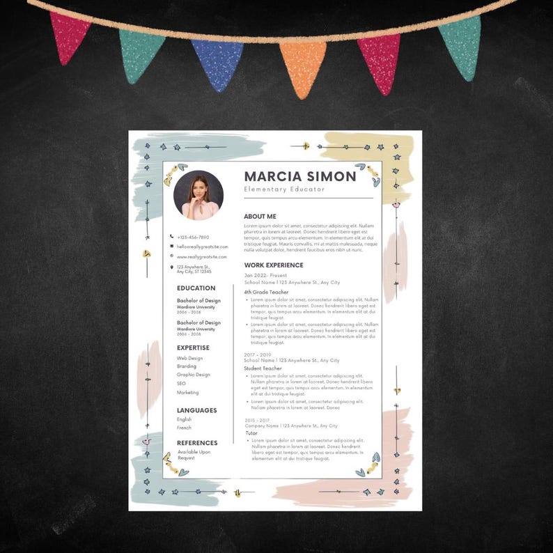 Teacher Resume Pack Template/new Teacher/education Major/teacher ...