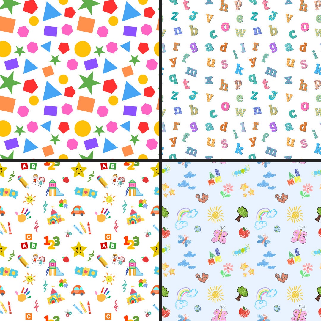 Preschool, Kindergarten Theme, School, Education, Teacher, Seamless ...