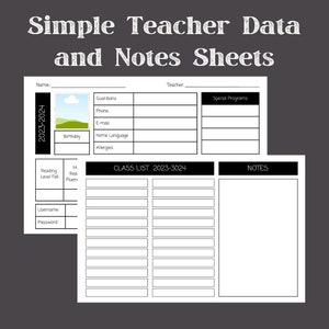 Classroom Data Collection Sheets/digital Record Keeping/student Data ...