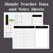 Classroom Data Collection Sheets/digital Record Keeping/student Data ...
