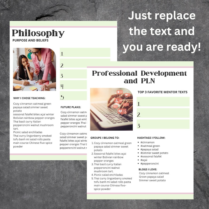 Student Teacher Portfolio Template/new Teacher/education Major/teacher ...