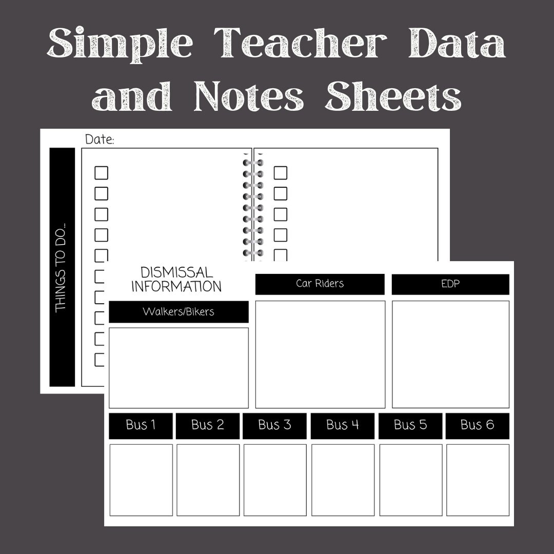 Classroom Data Collection Sheets/digital Record Keeping/student Data ...