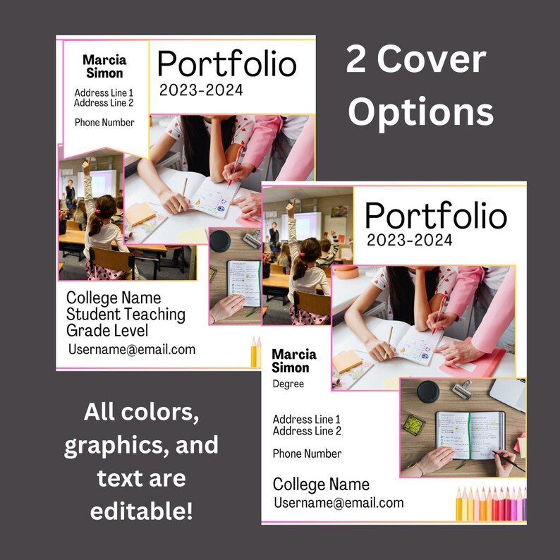 Student Teacher Portfolio Template/new Teacher/education Major/teacher ...