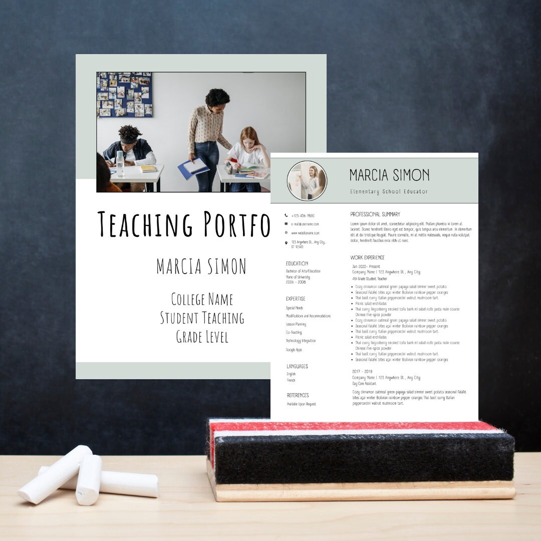 Student Teacher Portfolio Template/new Teacher/education Major/teacher ...