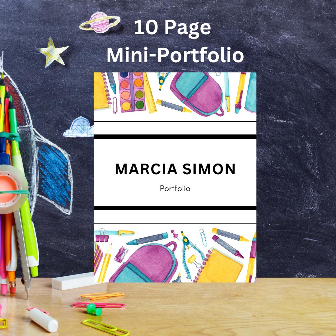 Student Teacher MINI Portfolio Template/new Teacher/education Major ...