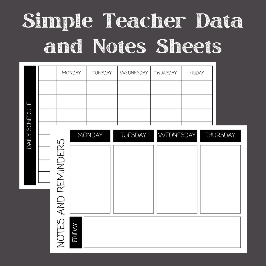Classroom Data Collection Sheets/digital Record Keeping/student Data ...