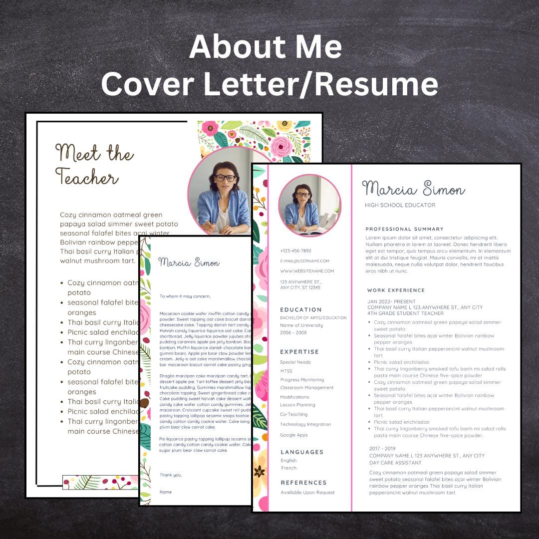 Student Teacher Portfolio Template/new Teacher/education Major/teacher ...