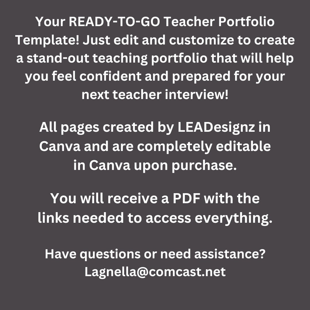 Student Teacher Portfolio Template/new Teacher/education Major/teacher ...