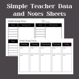 Classroom Data Collection Sheets/digital Record Keeping/student Data ...