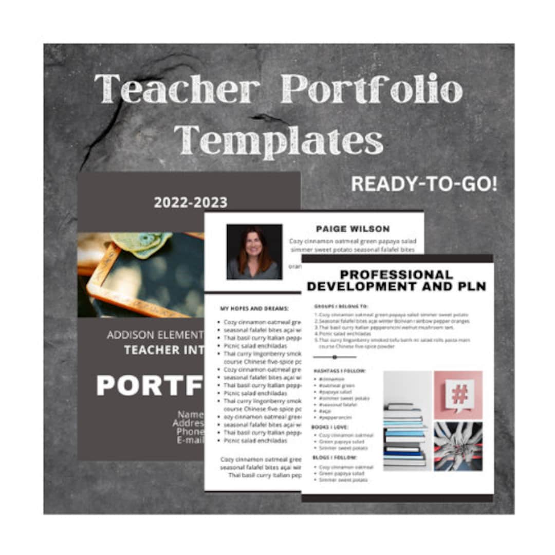 Student Teacher Portfolio Template/new Teacher/education - Etsy