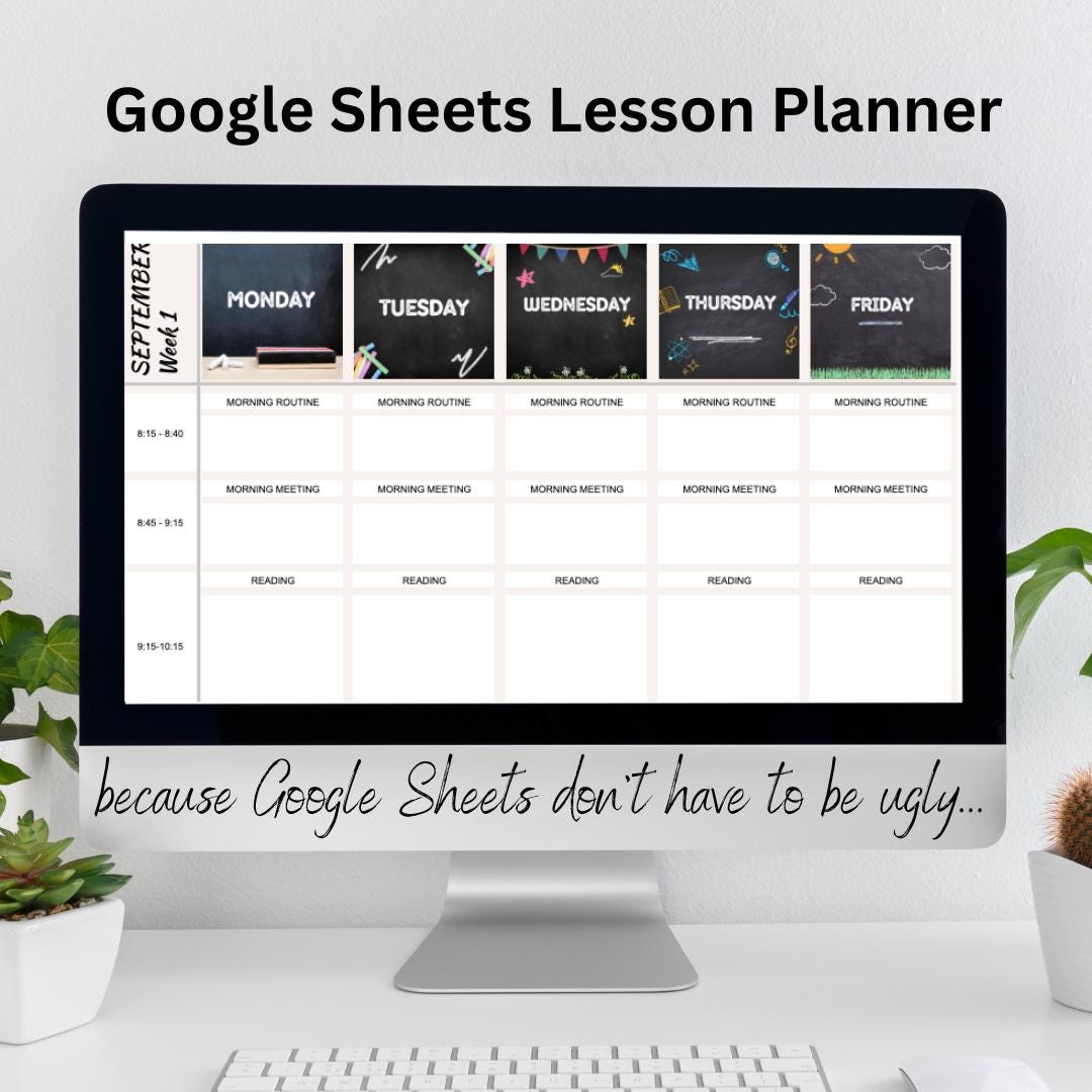 Digital Teacher Planner Template | Google Sheets | Weekly Lesson ...