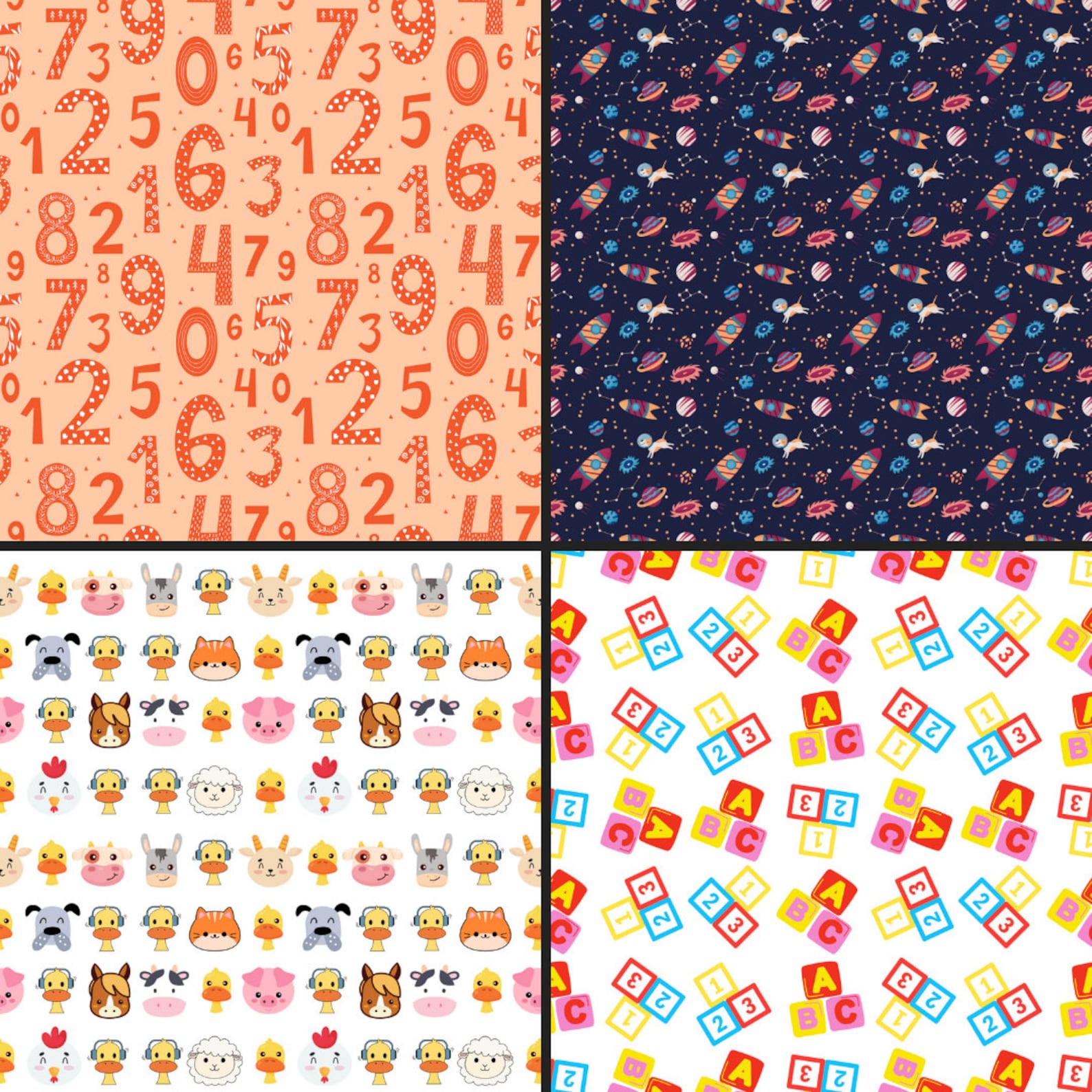 Preschool, Kindergarten Theme, School, Education, Teacher, Seamless ...