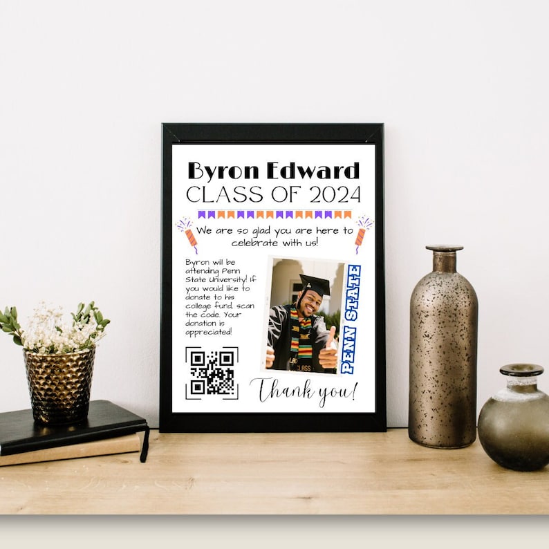 Graduation Party Display/graduation Printable/college Fund/class of ...
