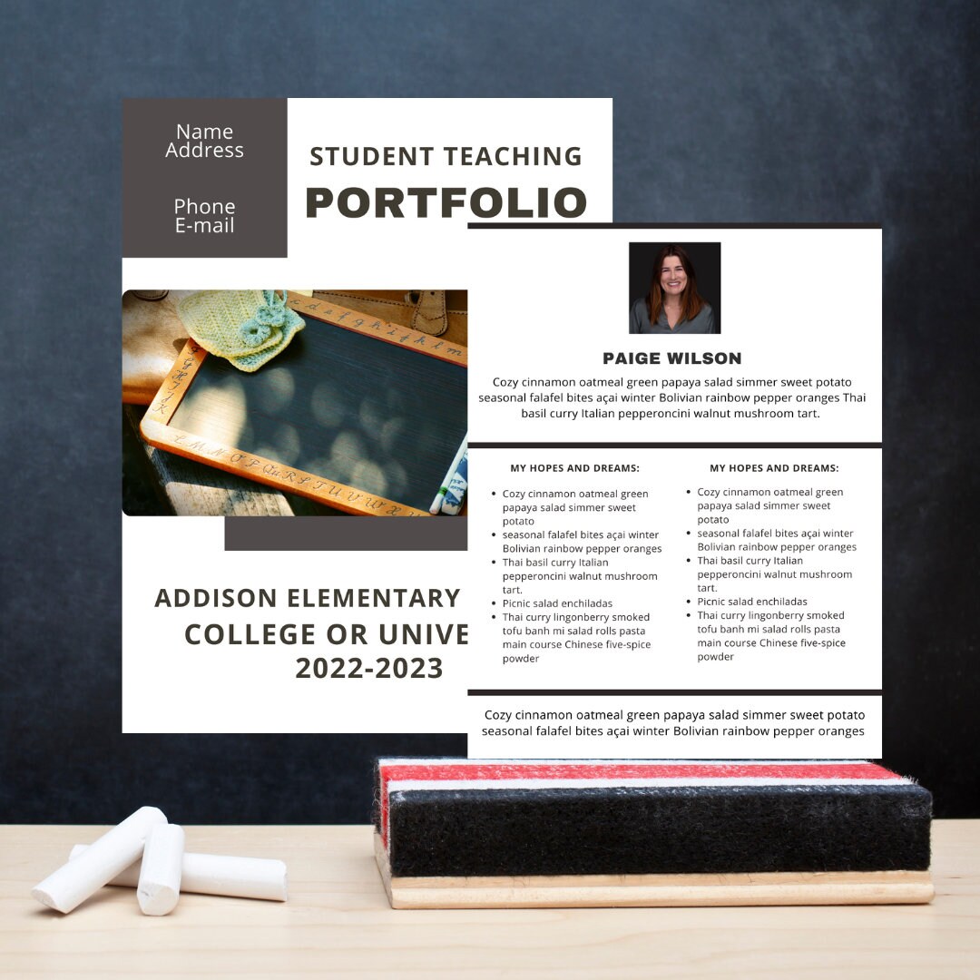 Student Teacher Portfolio Template/new Teacher/education Major/teacher ...