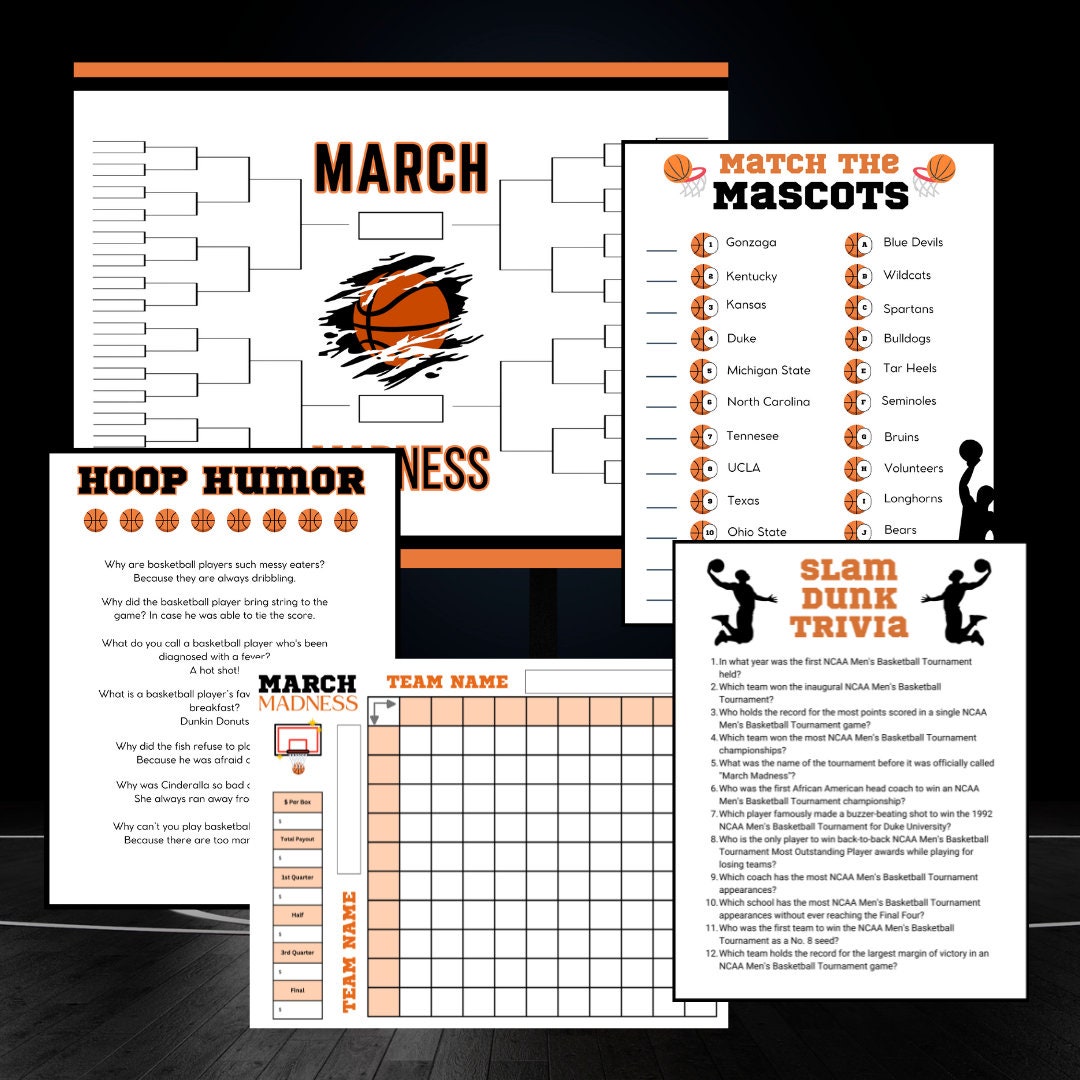 College Basketball Mini BUNDLE, Fun March Basketball Games for Men's ...